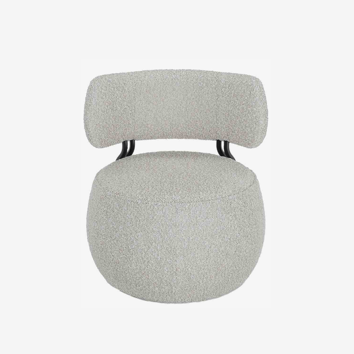 Fauteuil rond en laine bouclée crème Mia | Potiron Paris